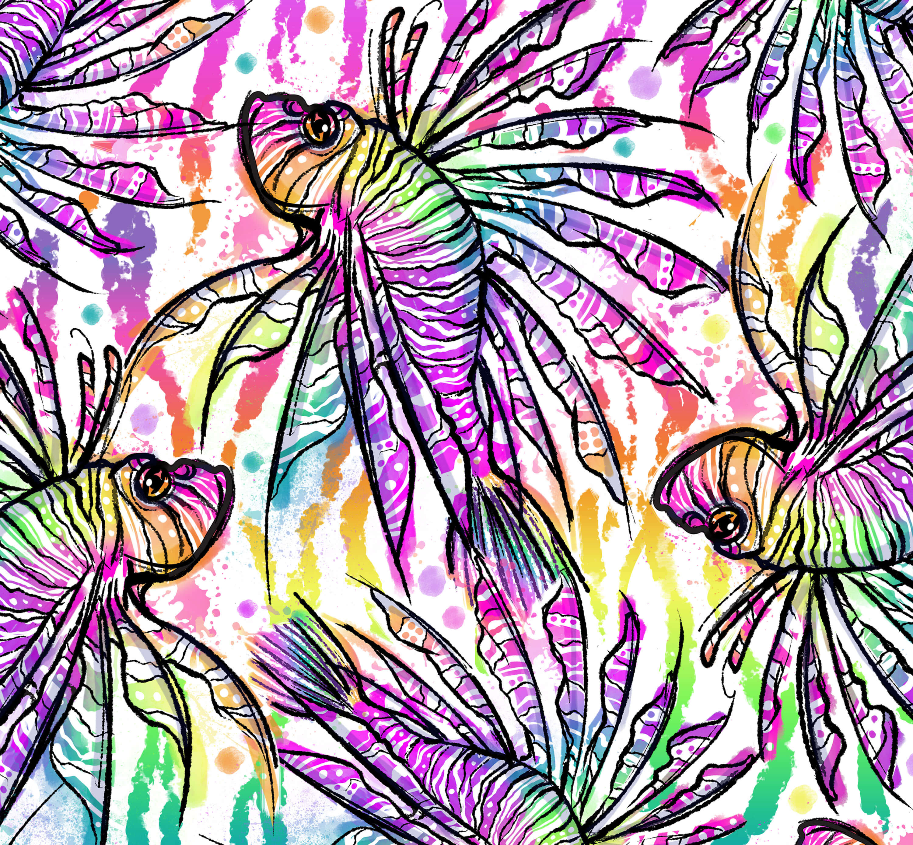 Spacefish Army - Lionfish Roar Print