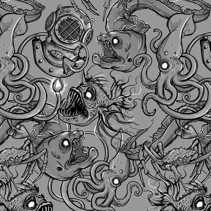 Spacefish Army Deep Sea Print
