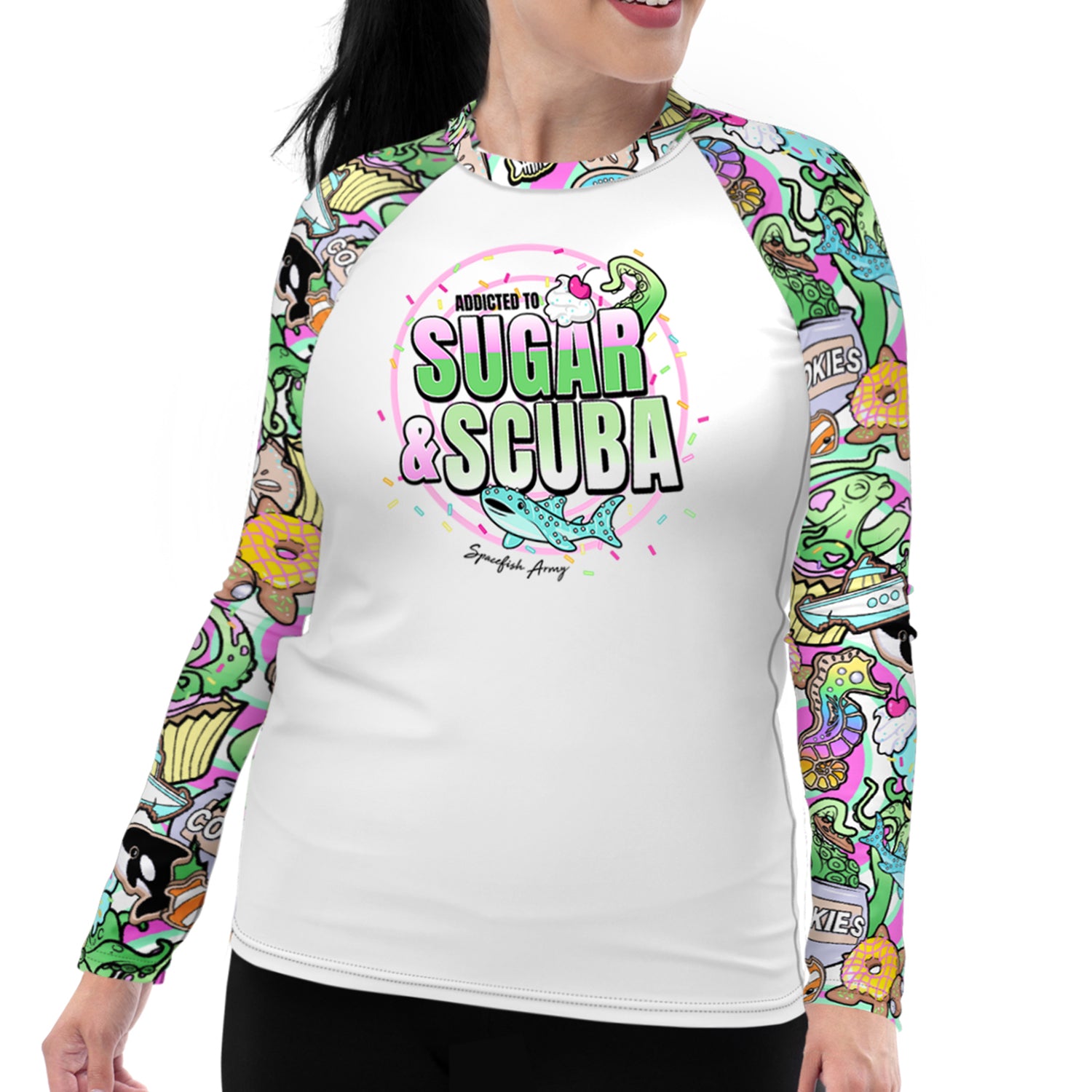 Plus Size Sugar & Scuba Candy Octopus Rash Guard